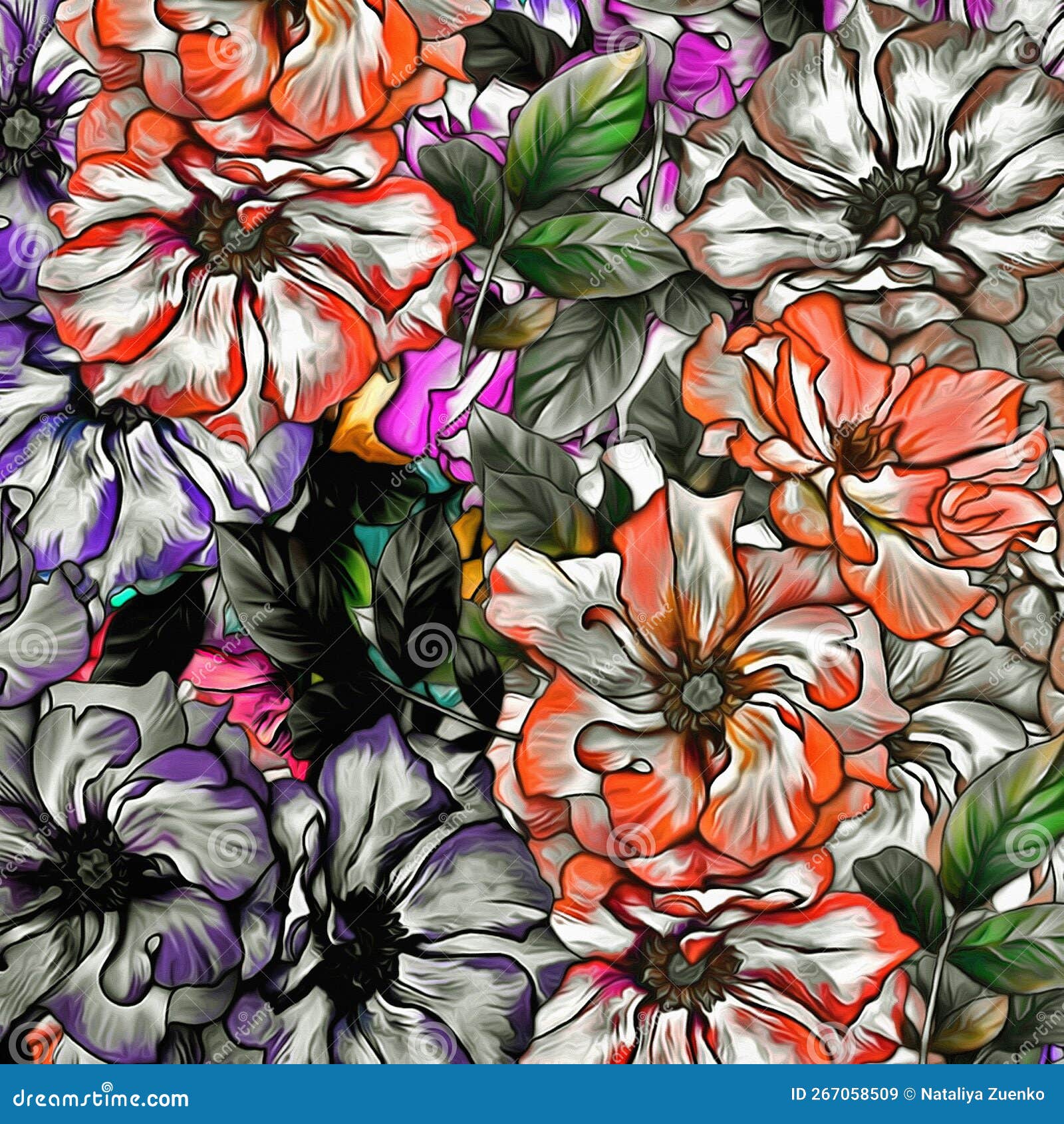 Computer Graphics of Abstract Floral Psychedelic Background Stylization ...