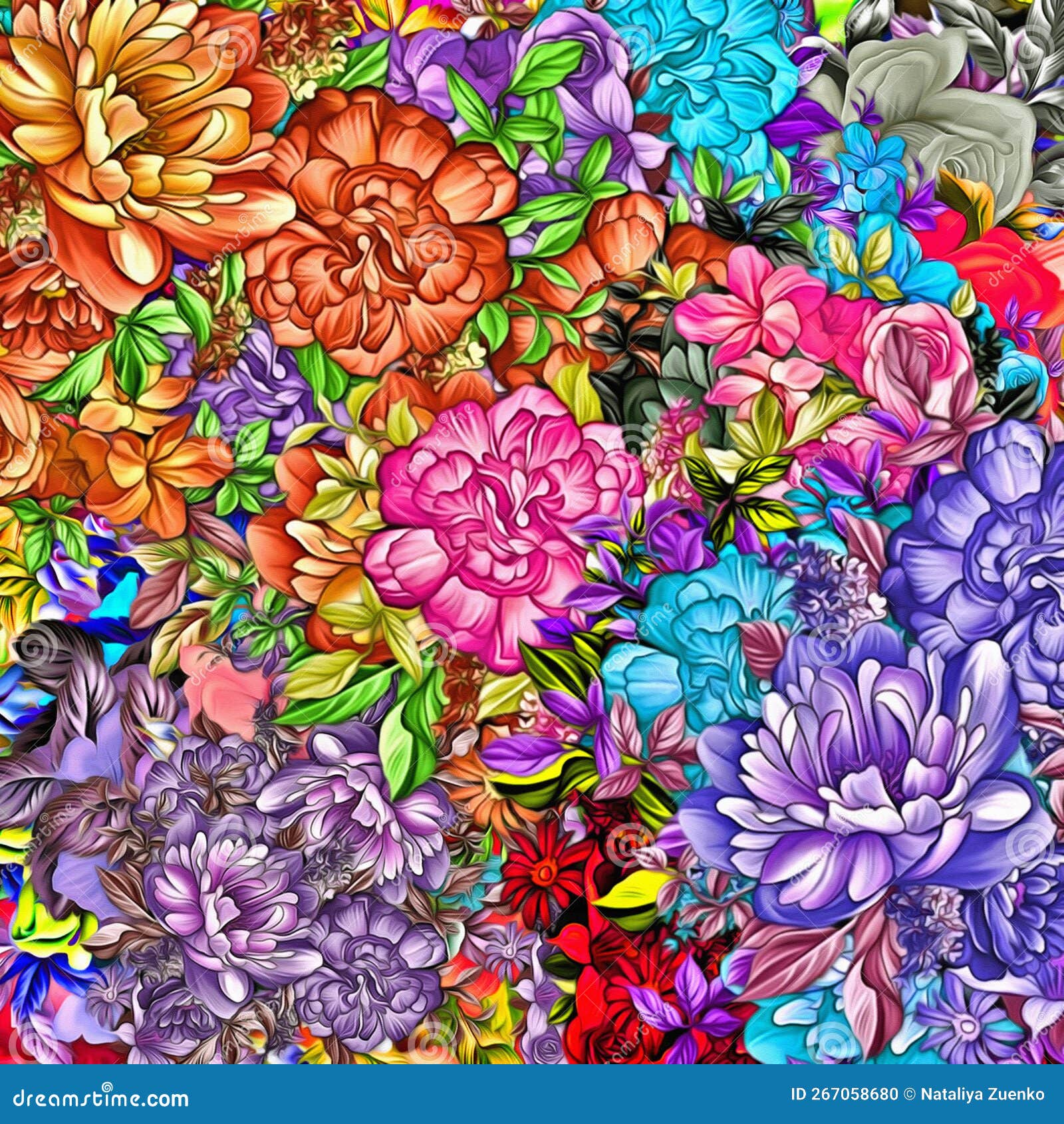 Computer Graphics of Abstract Floral Psychedelic Background Stylization ...