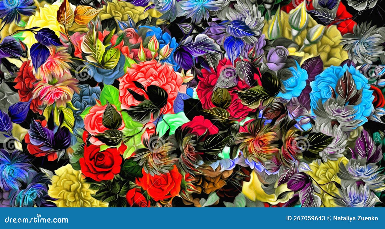 Computer Graphics of Abstract Floral Psychedelic Background Stylization ...