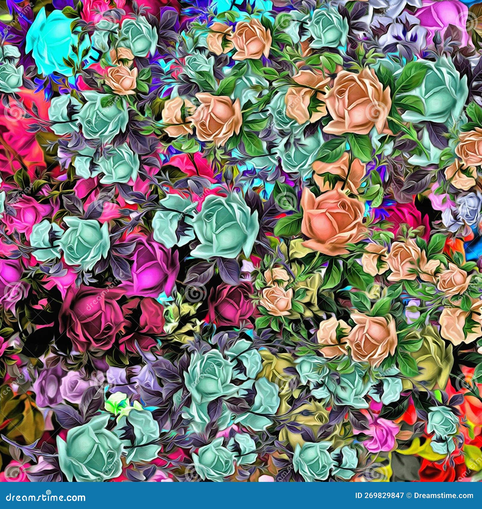 Computer Graphics of Abstract Floral Psychedelic Background Stylization ...