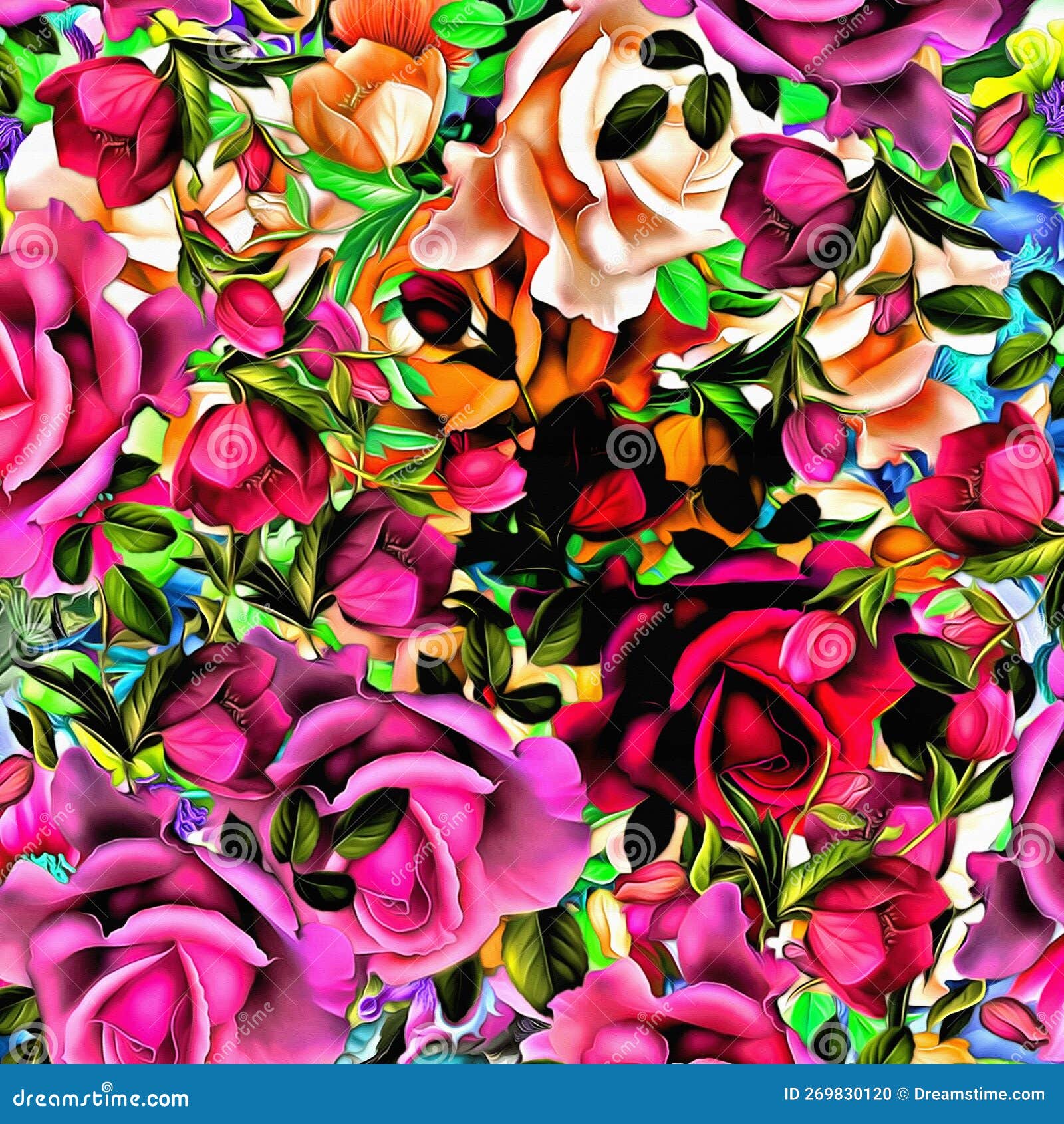 Computer Graphics of Abstract Floral Psychedelic Background Stylization ...