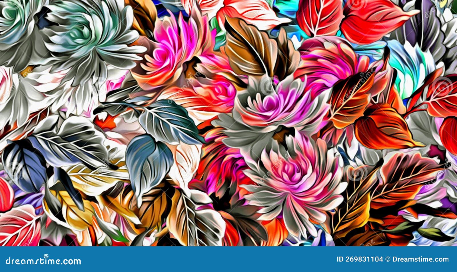 Computer Graphics of Abstract Floral Psychedelic Background Stylization ...