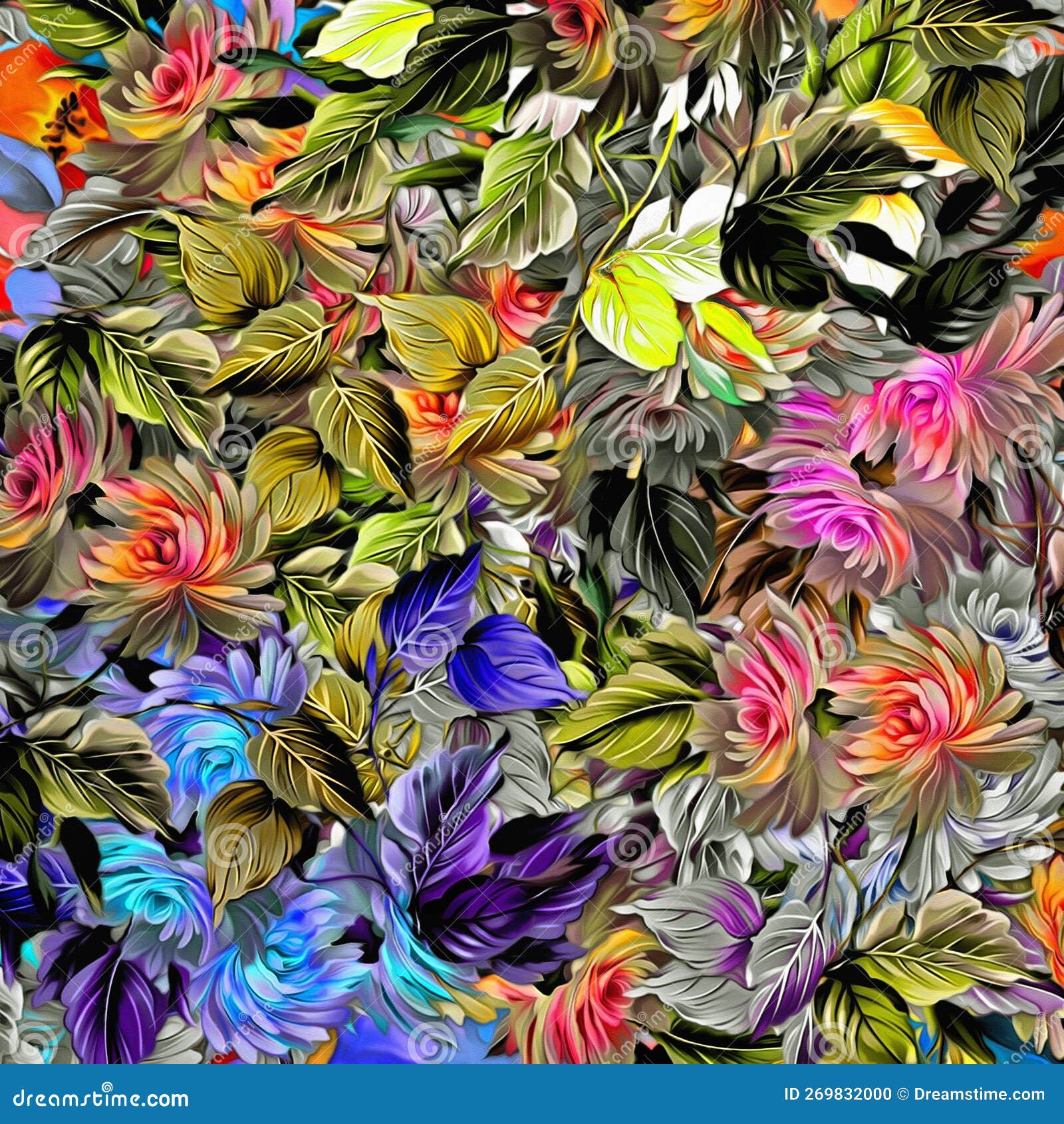 Computer Graphics of Abstract Floral Psychedelic Background Stylization ...