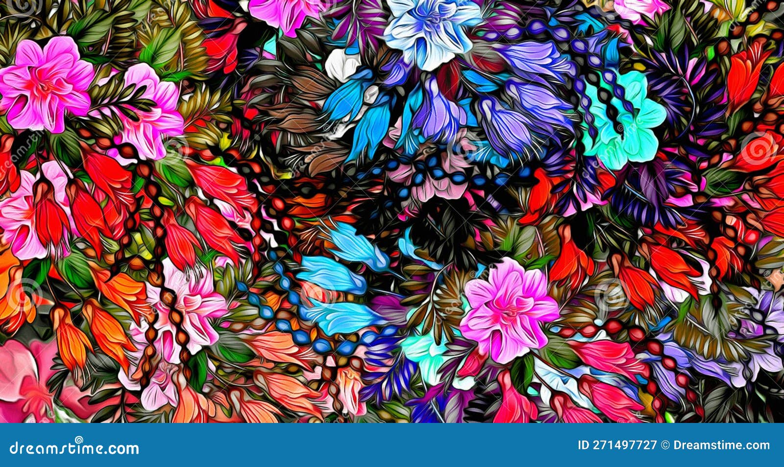 Computer Graphics of Abstract Floral Psychedelic Background Stylization ...
