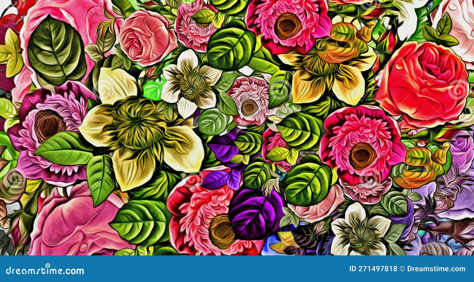 Computer Graphics of Abstract Floral Psychedelic Background Stylization ...