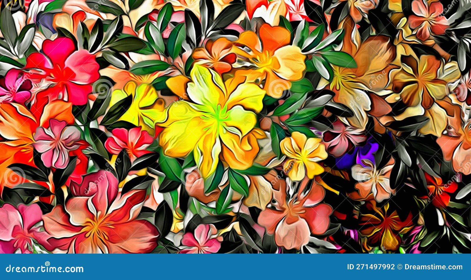Computer Graphics of Abstract Floral Psychedelic Background Stylization ...