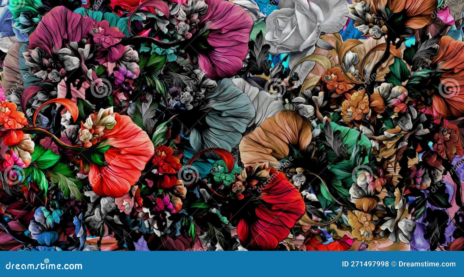 Computer Graphics of Abstract Floral Psychedelic Background Stylization ...