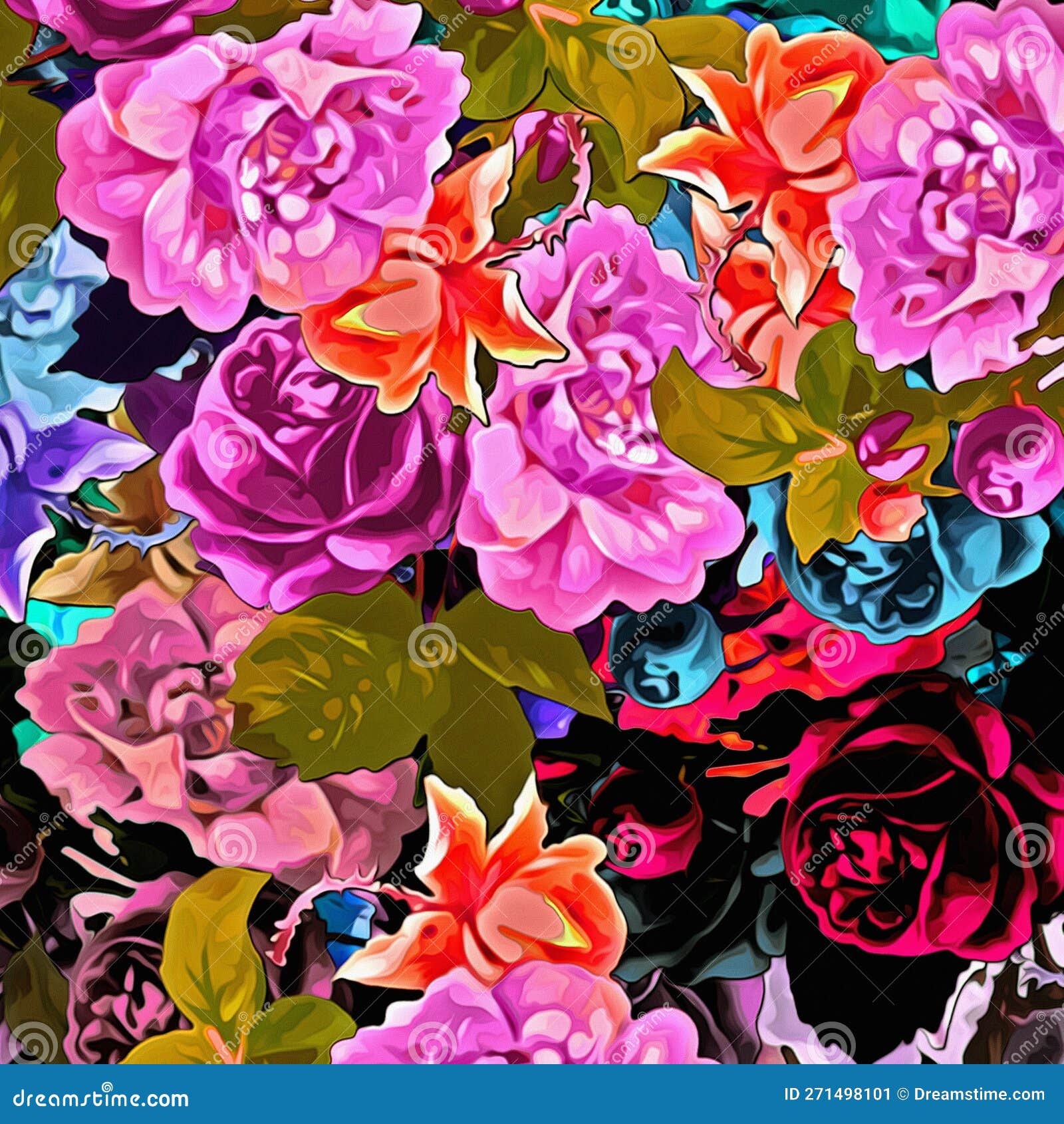 Computer Graphics of Abstract Floral Psychedelic Background Stylization ...