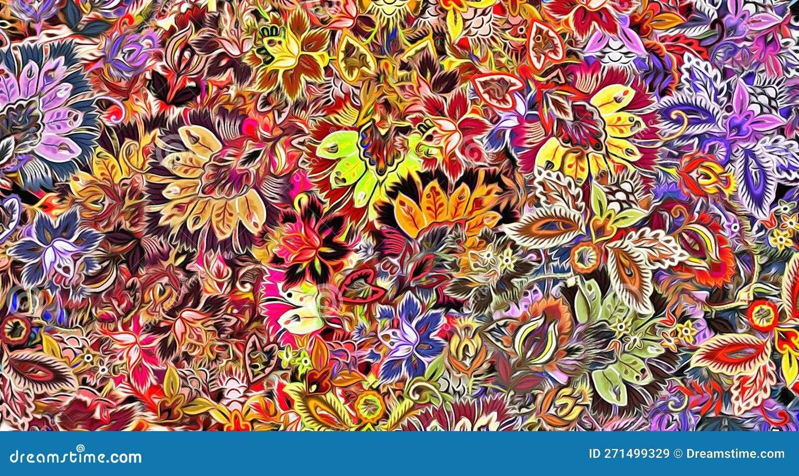 Computer Graphics of Abstract Floral Psychedelic Background Stylization ...
