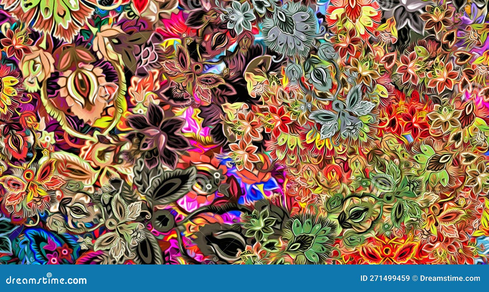 Computer Graphics of Abstract Floral Psychedelic Background Stylization ...