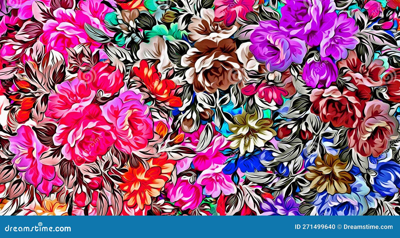 Computer Graphics of Abstract Floral Psychedelic Background Stylization ...