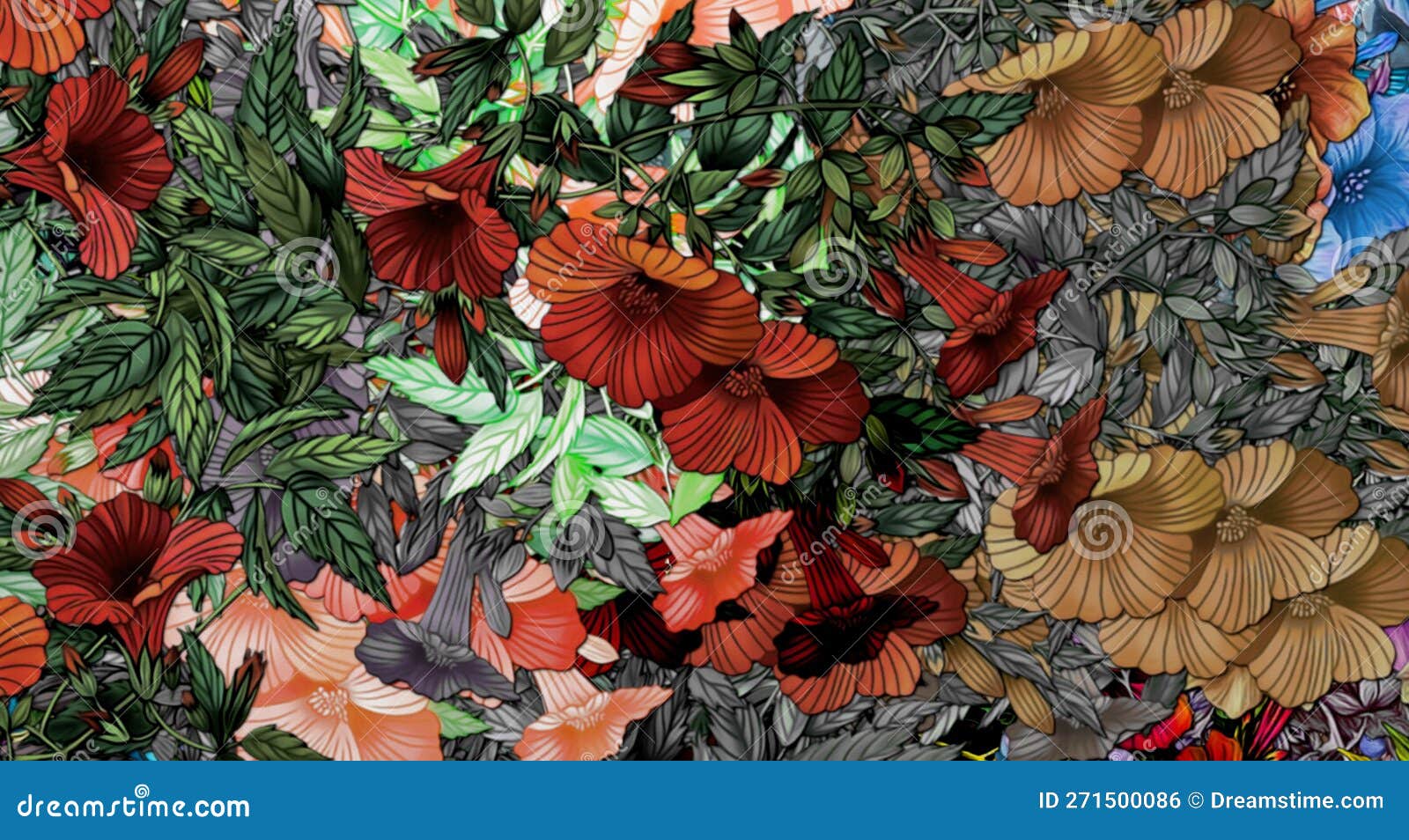 Computer Graphics of Abstract Floral Psychedelic Background Stylization ...