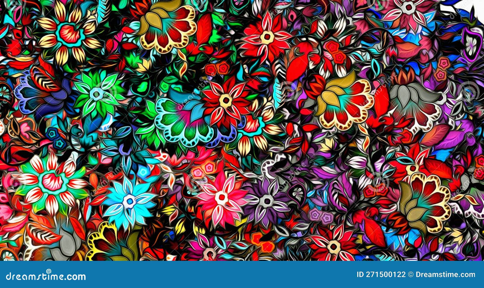 Computer Graphics of Abstract Floral Psychedelic Background Stylization ...