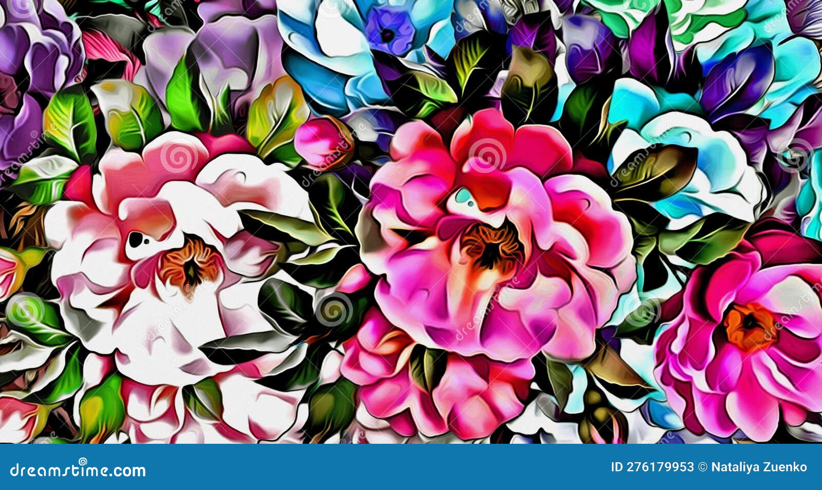 Computer Graphics of Abstract Floral Psychedelic Background Stylization ...