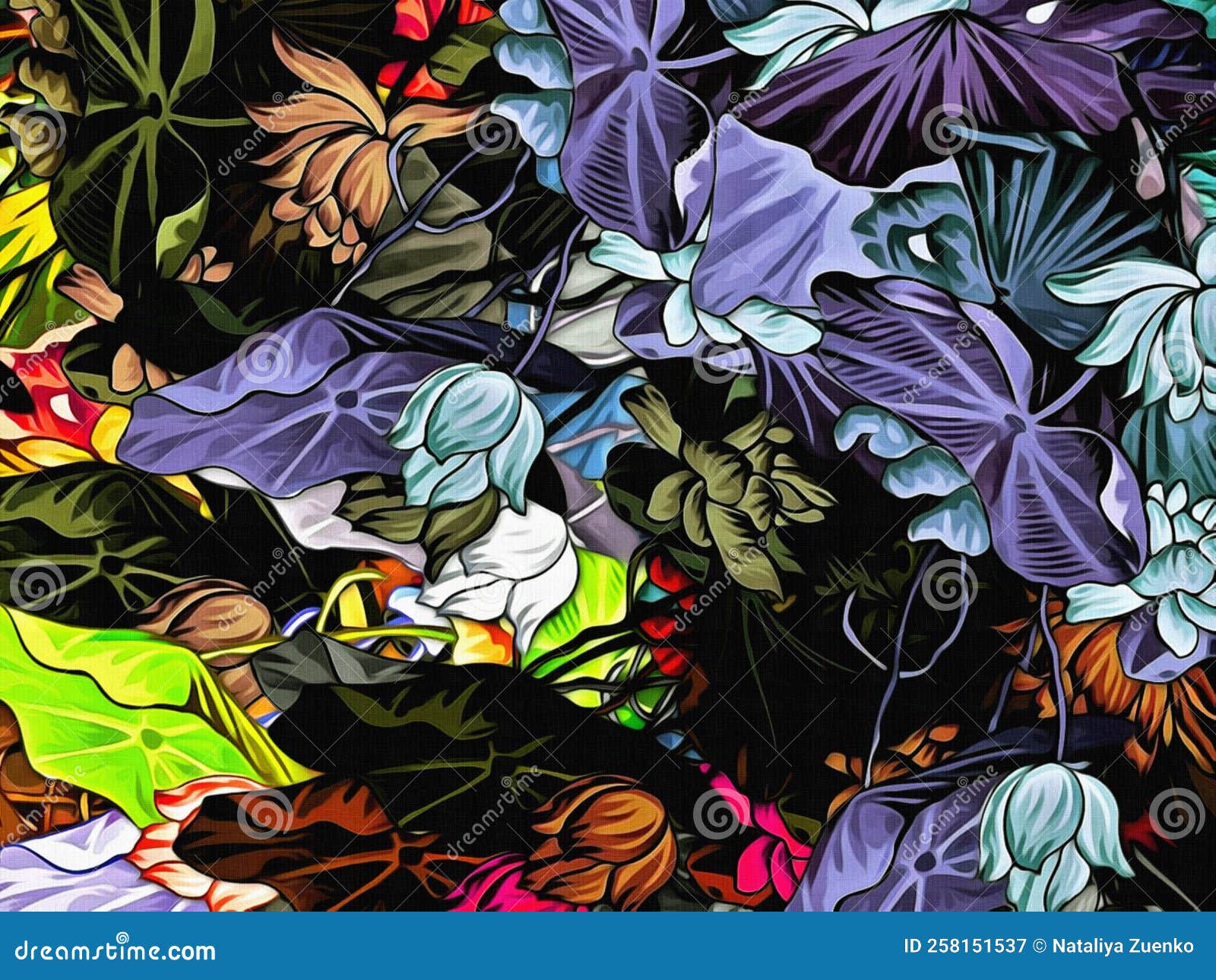 Computer Graphics of Abstract Floral Psychedelic Background Stylization ...