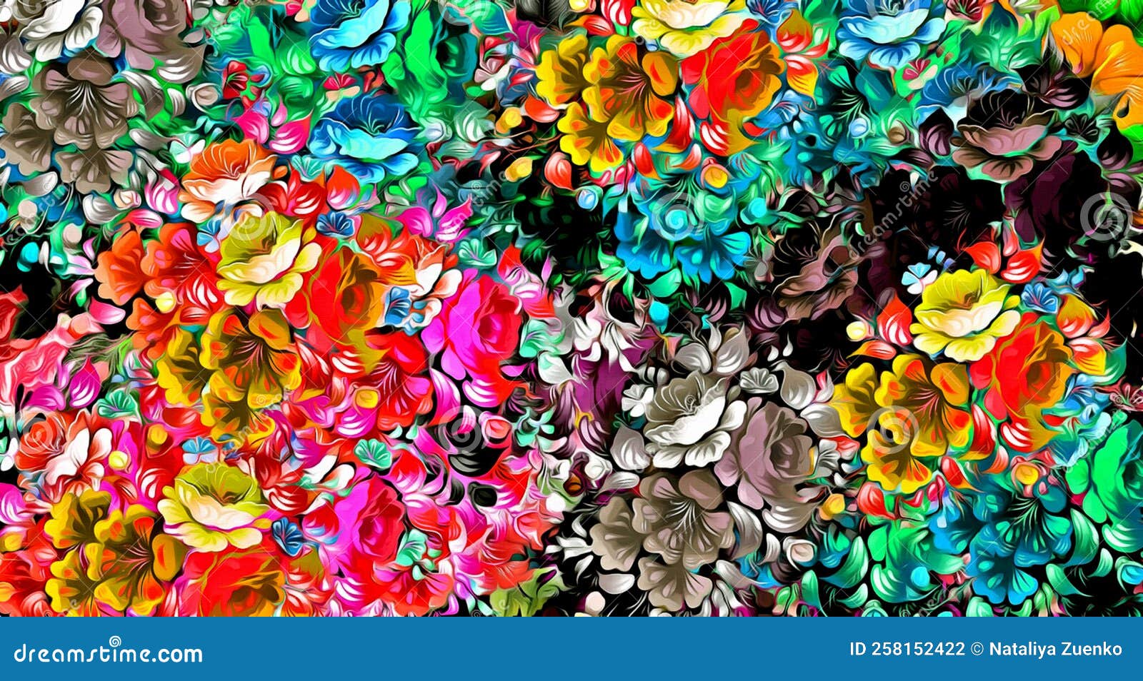 Computer Graphics of Abstract Floral Psychedelic Background Stylization ...