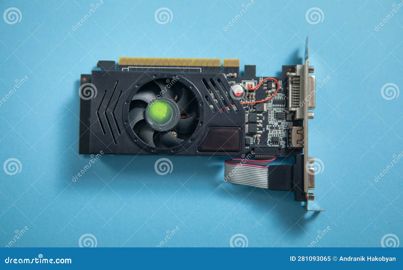 Computer Graphics Card on the Blue Background Stock Image - Image of ...