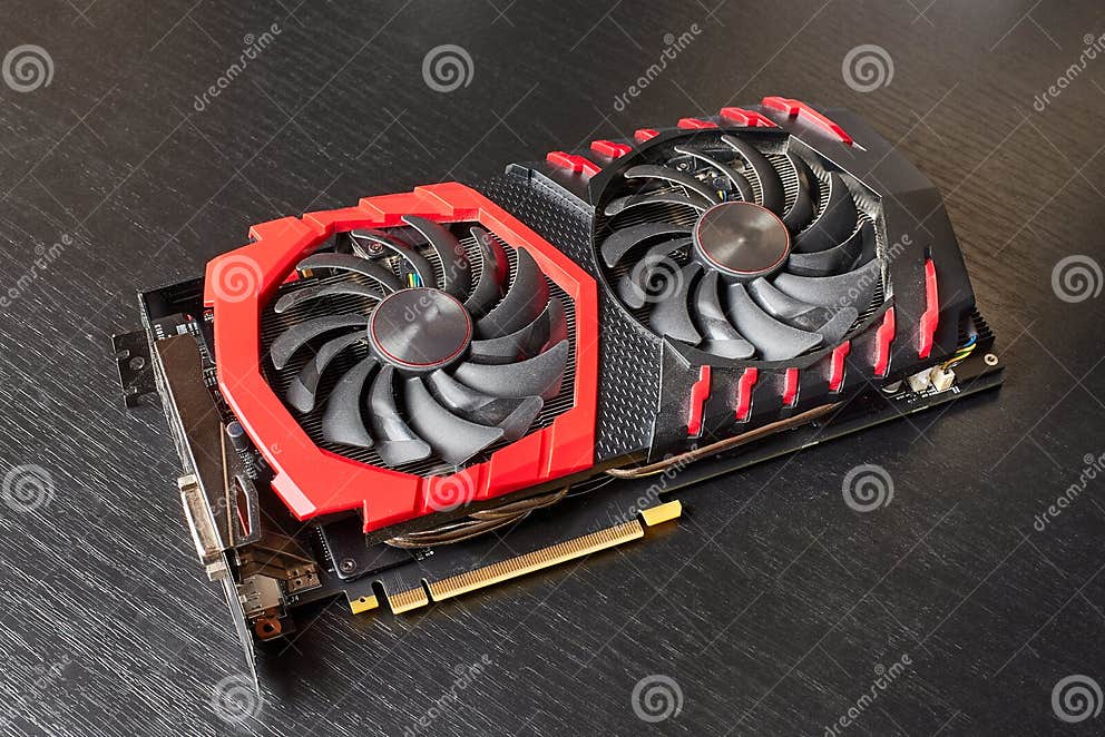 Computer Graphics Card with Cooler Fans Stock Photo - Image of ...