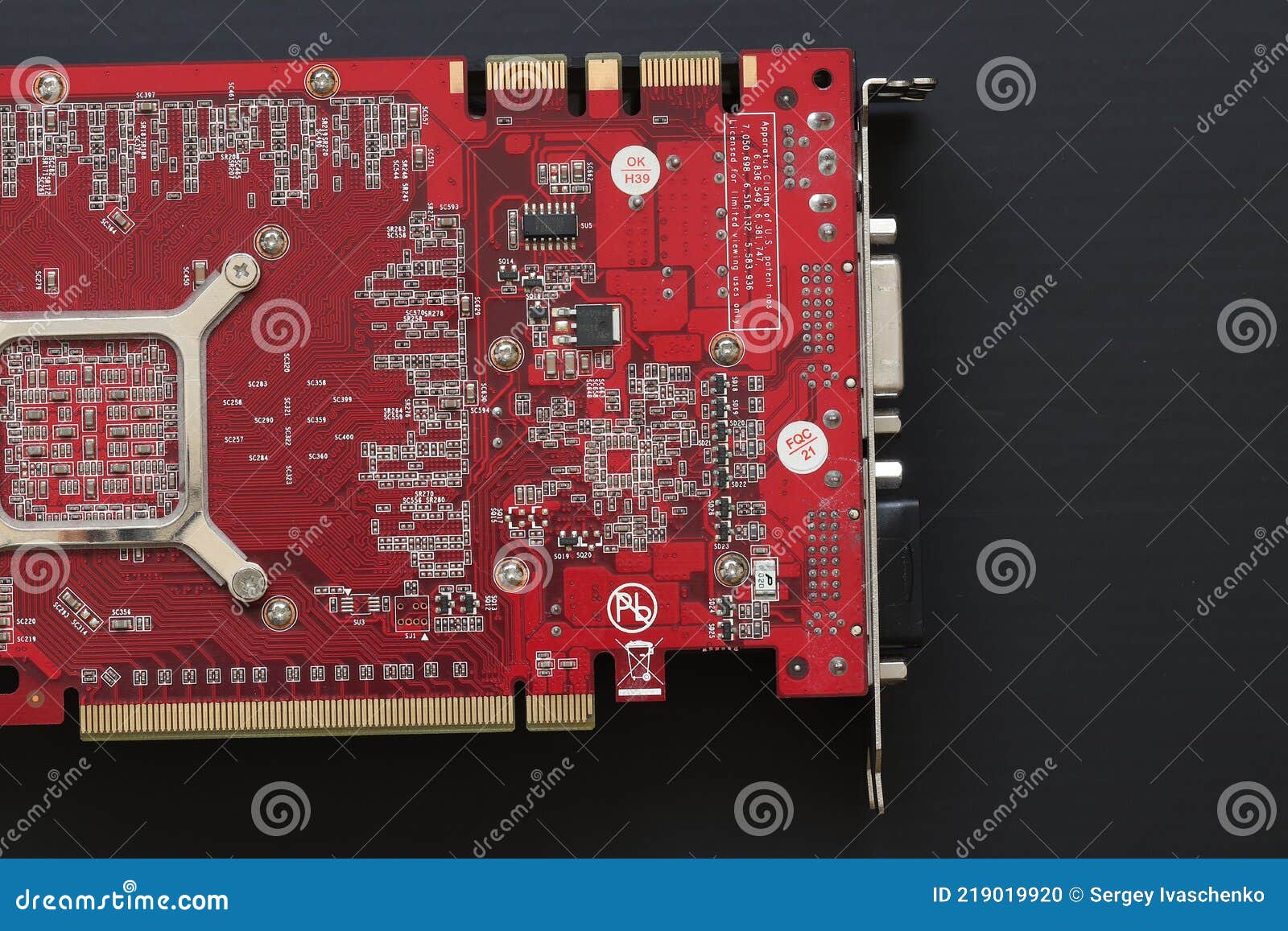 Computer graphics card. stock photo. Image of closeup - 219019920