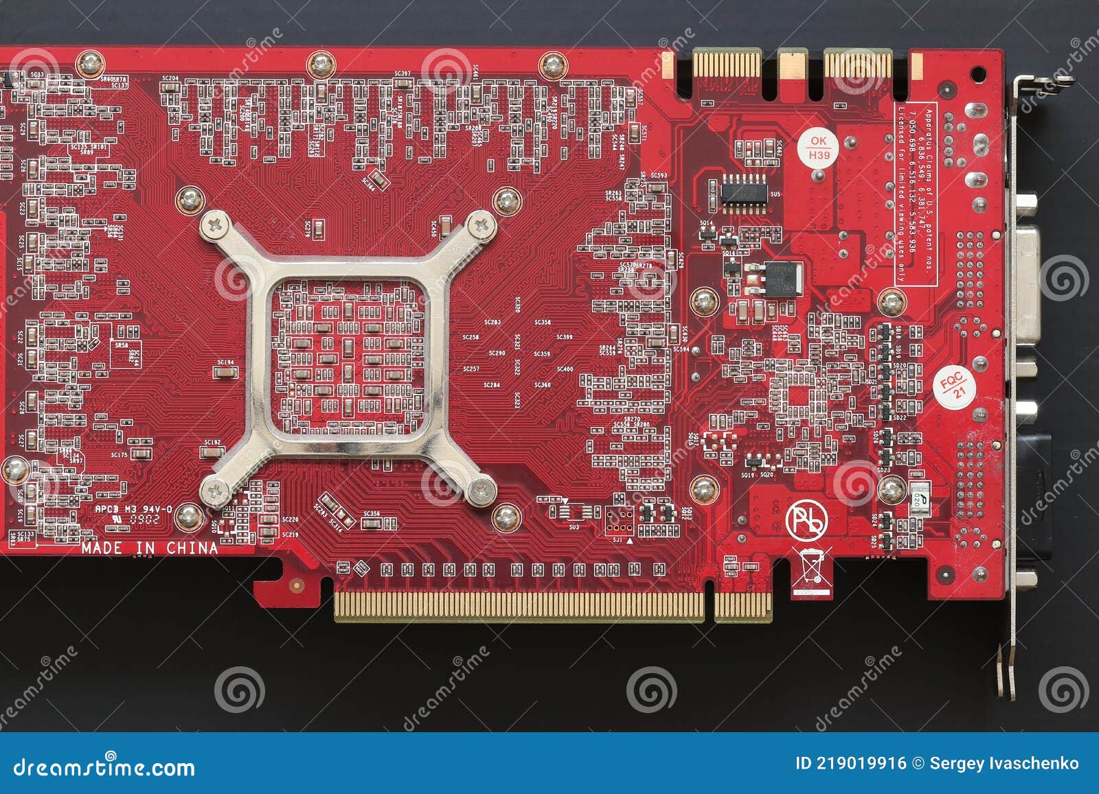 Computer graphics card. stock photo. Image of technology - 219019916