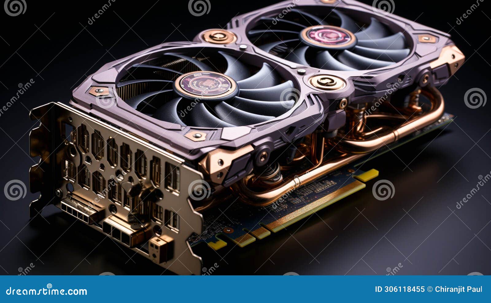 Computer Graphics Card Isolated on White Background Stock Image - Image ...