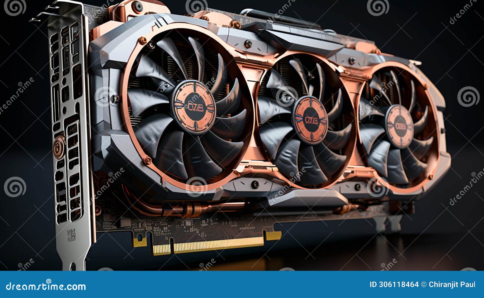 Computer Graphics Card Isolated on White Background Stock Photo - Image ...