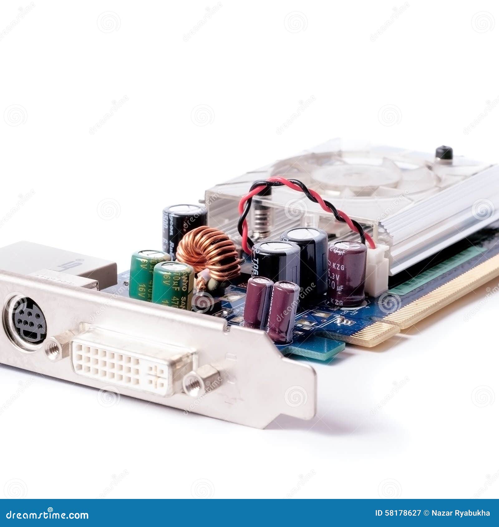 Computer Graphics Card on a White Background Stock Image - Image of ...