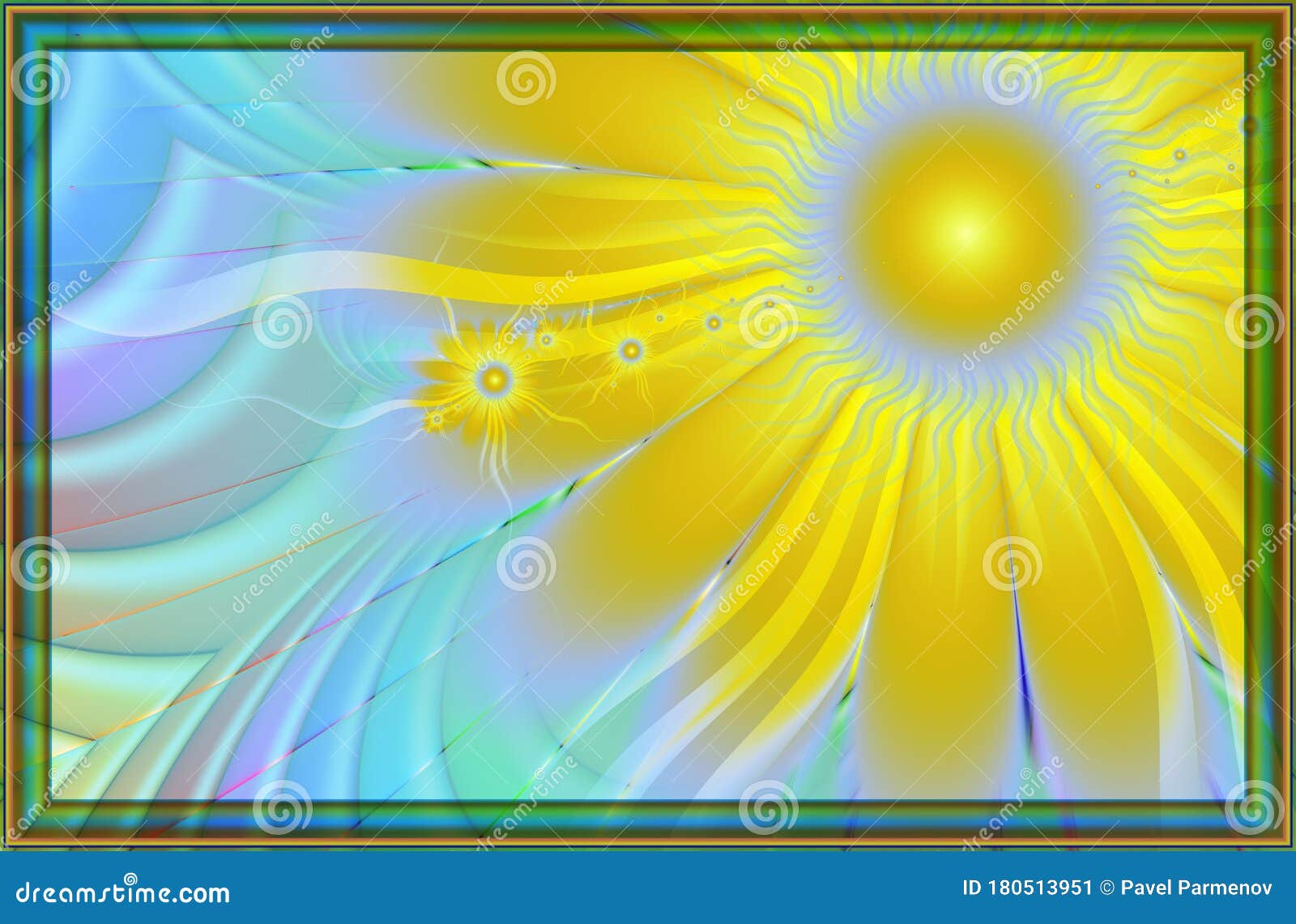 Computer Graphics. Fractal Texture in Frame. Flower. Illustration Stock ...