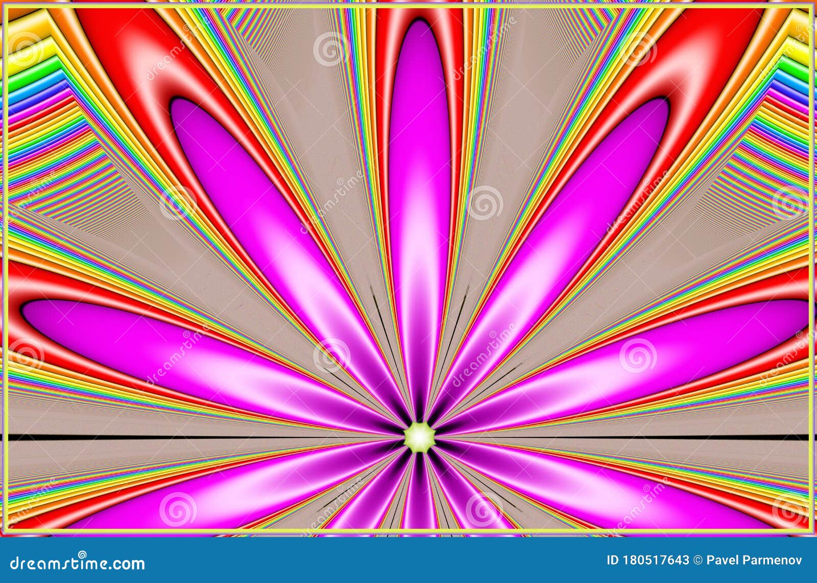 Computer Graphics. Fractal Texture in Frame. Flower. Illustration Stock ...