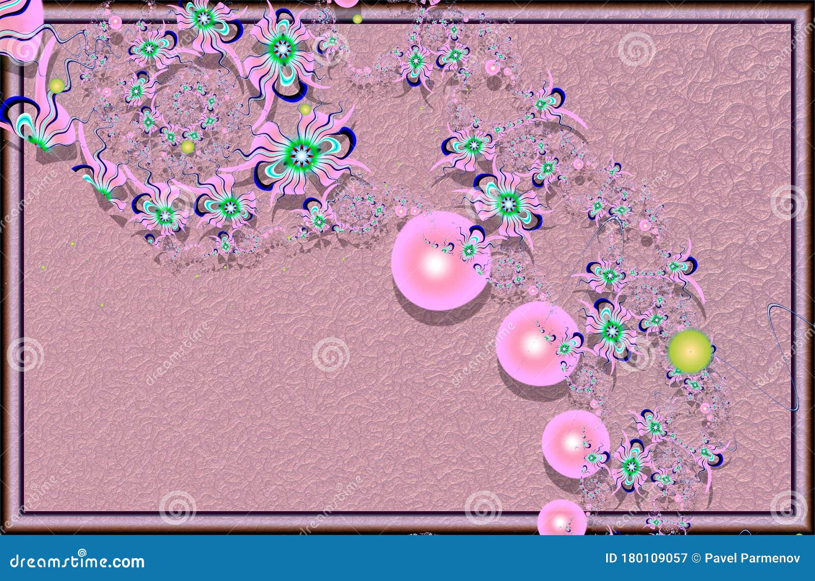Computer Graphics. Fractal Texture in Frame. Flower Stock Illustration ...