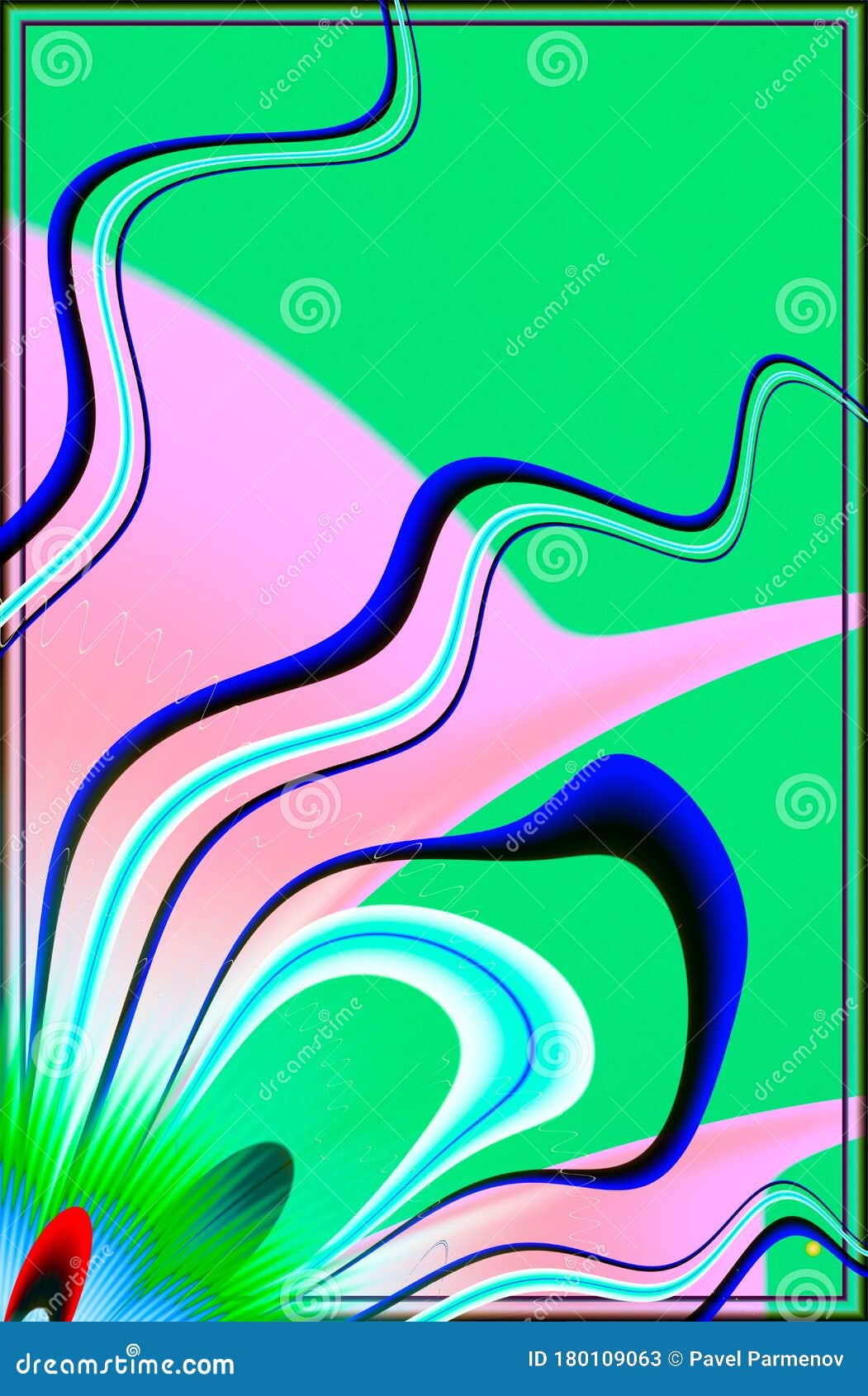 Computer Graphics. Fractal Texture in Frame. Flower Stock Illustration ...