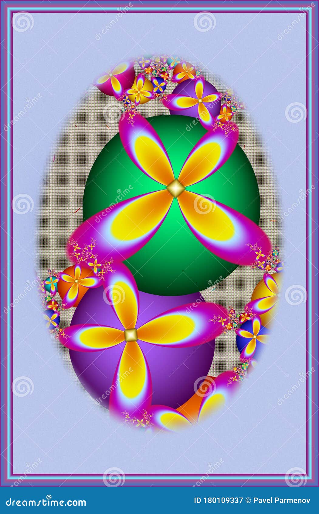 Computer Graphics. Fractal Texture in Frame. Flower Stock Illustration ...