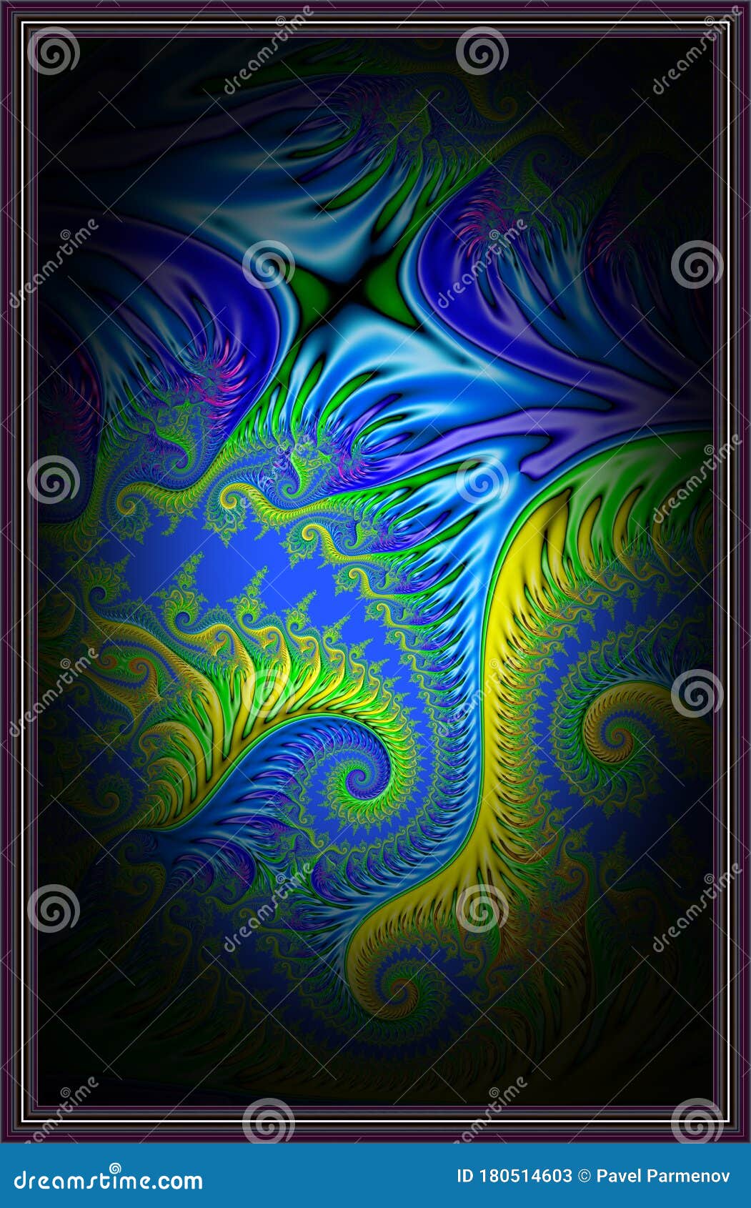 Computer Graphics. Fractal Texture in Frame. Illustration Stock ...