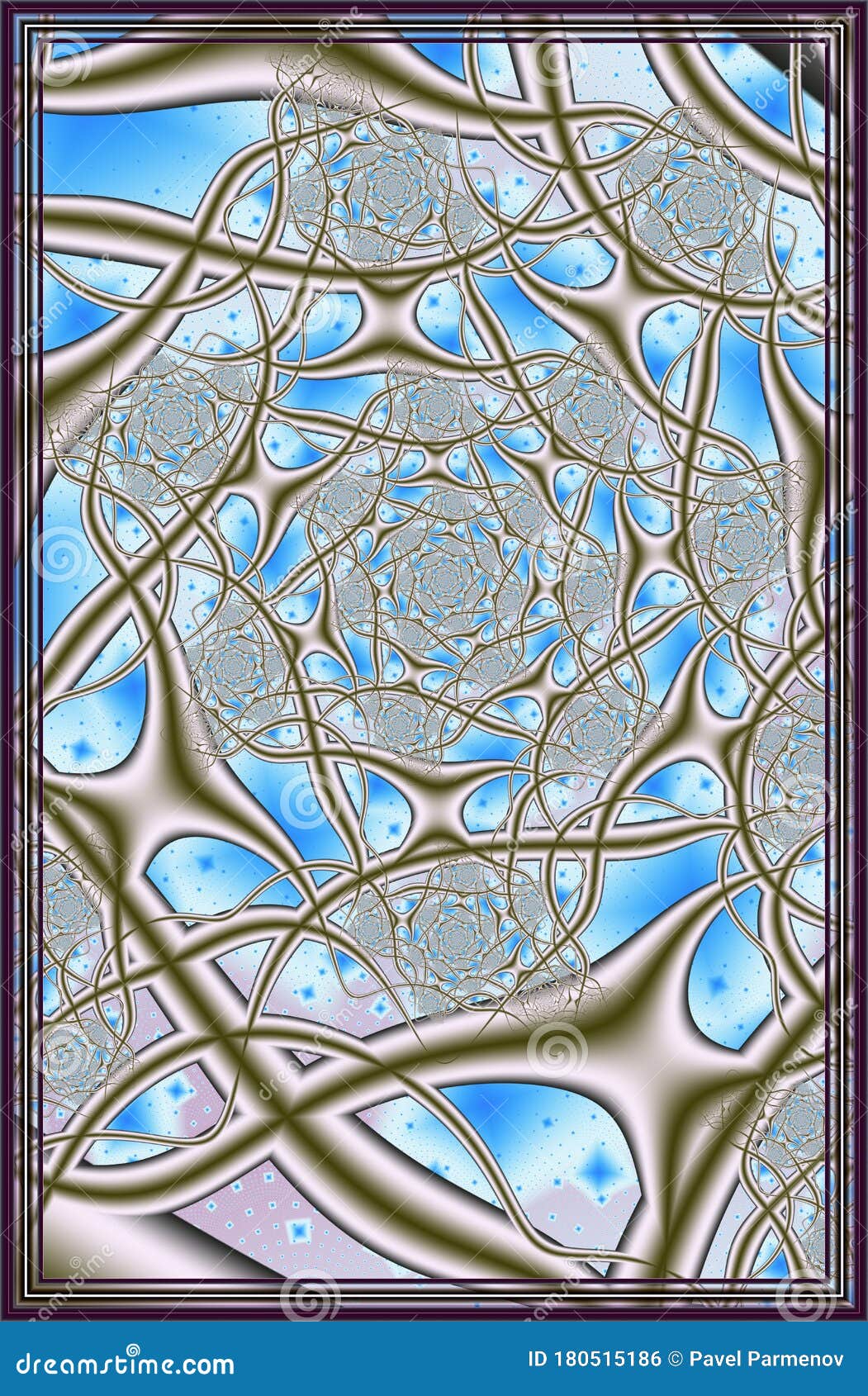 Computer Graphics. Fractal Texture in Frame. Illustration Stock ...