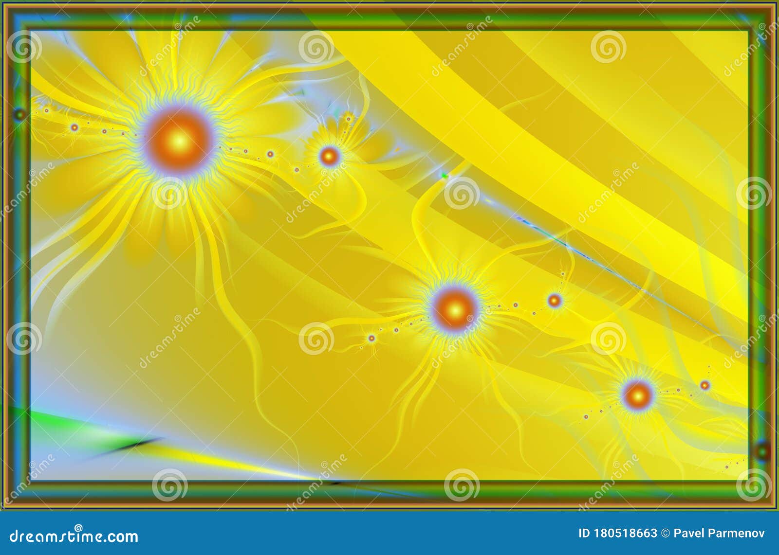 Computer Graphics. Fractal Texture in Frame. Illustration Stock ...