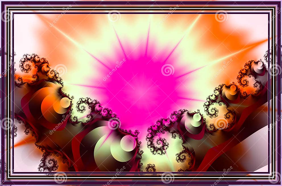 Computer Graphics. Fractal Texture in Frame Stock Illustration ...