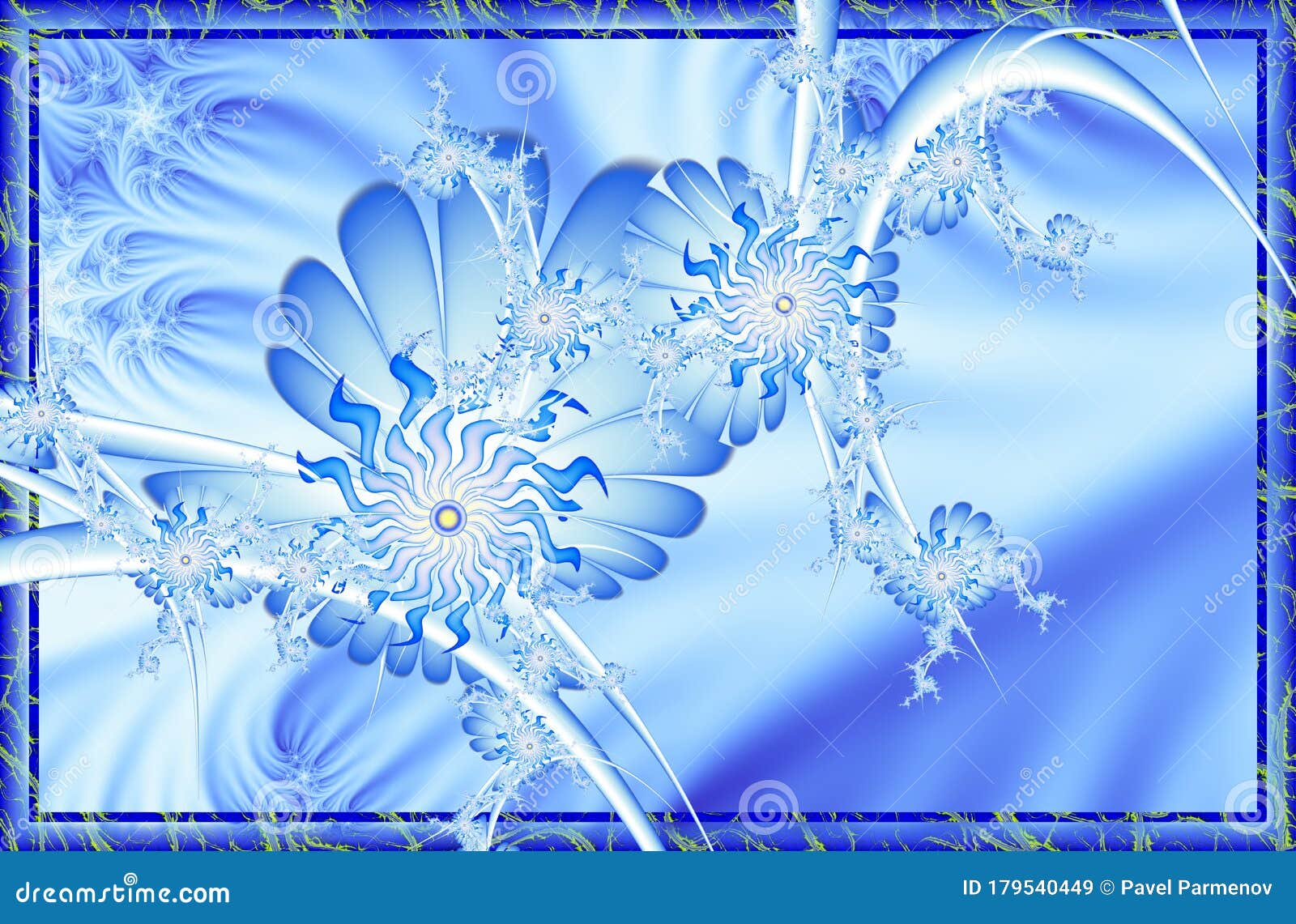 Computer Graphics. Fractal Texture in Frame Stock Illustration ...