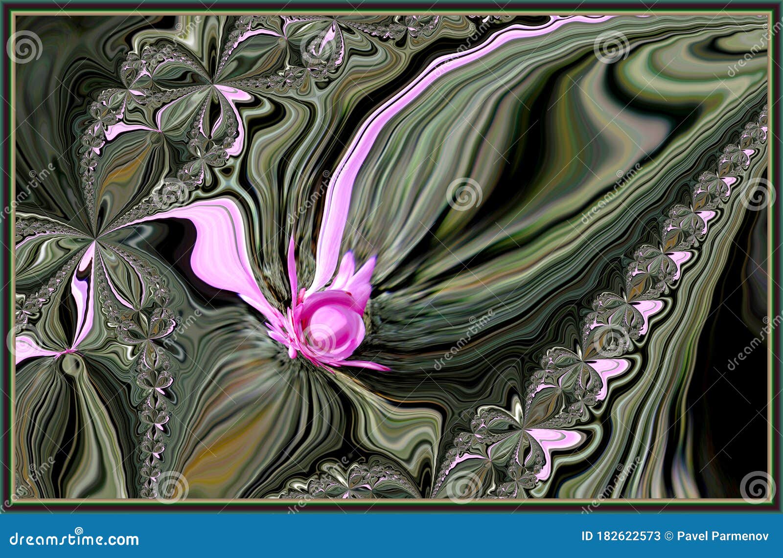 Computer Graphics. Fractal Texture in Frame Stock Illustration ...