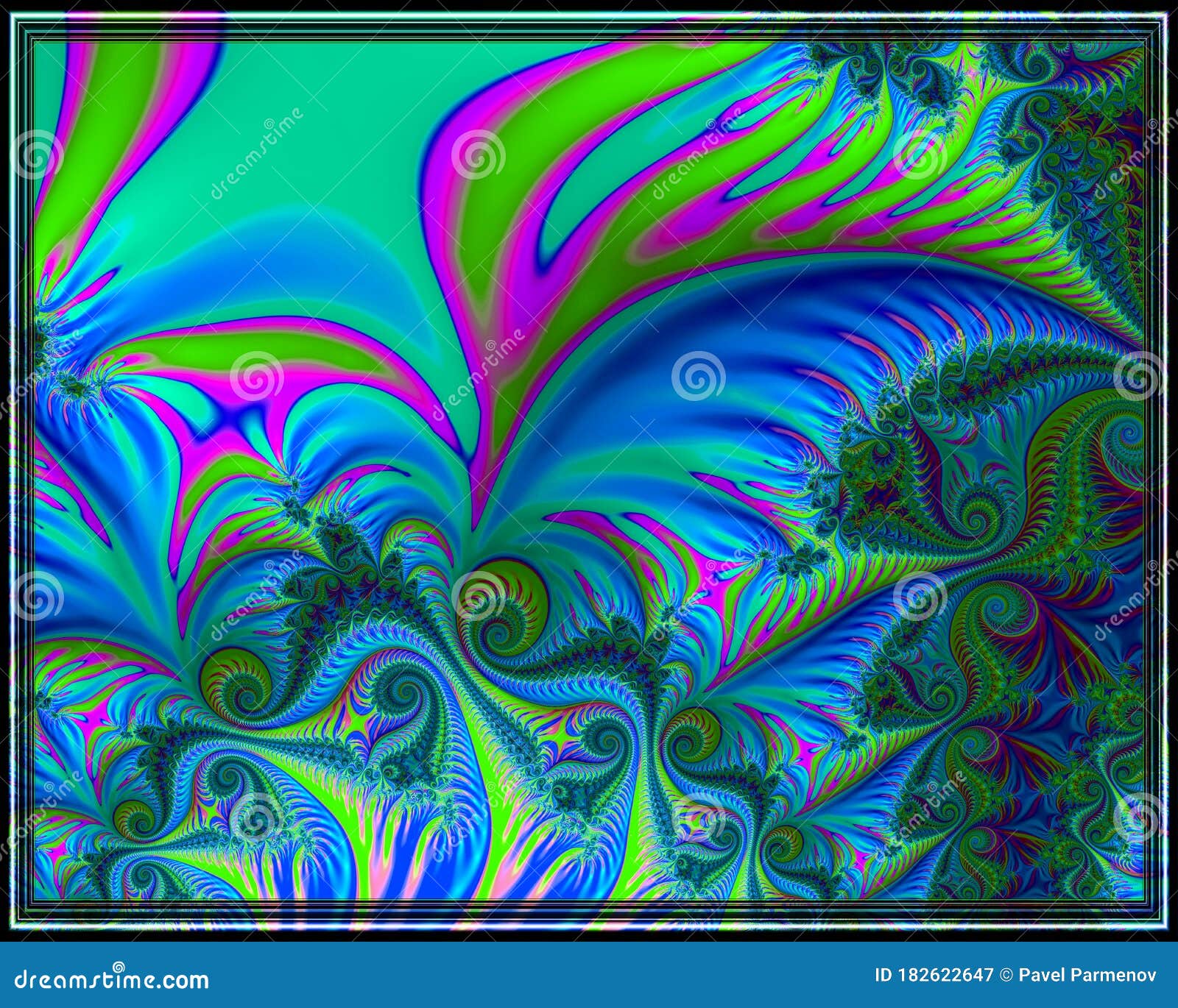 Computer Graphics. Fractal Texture in Frame Stock Illustration ...