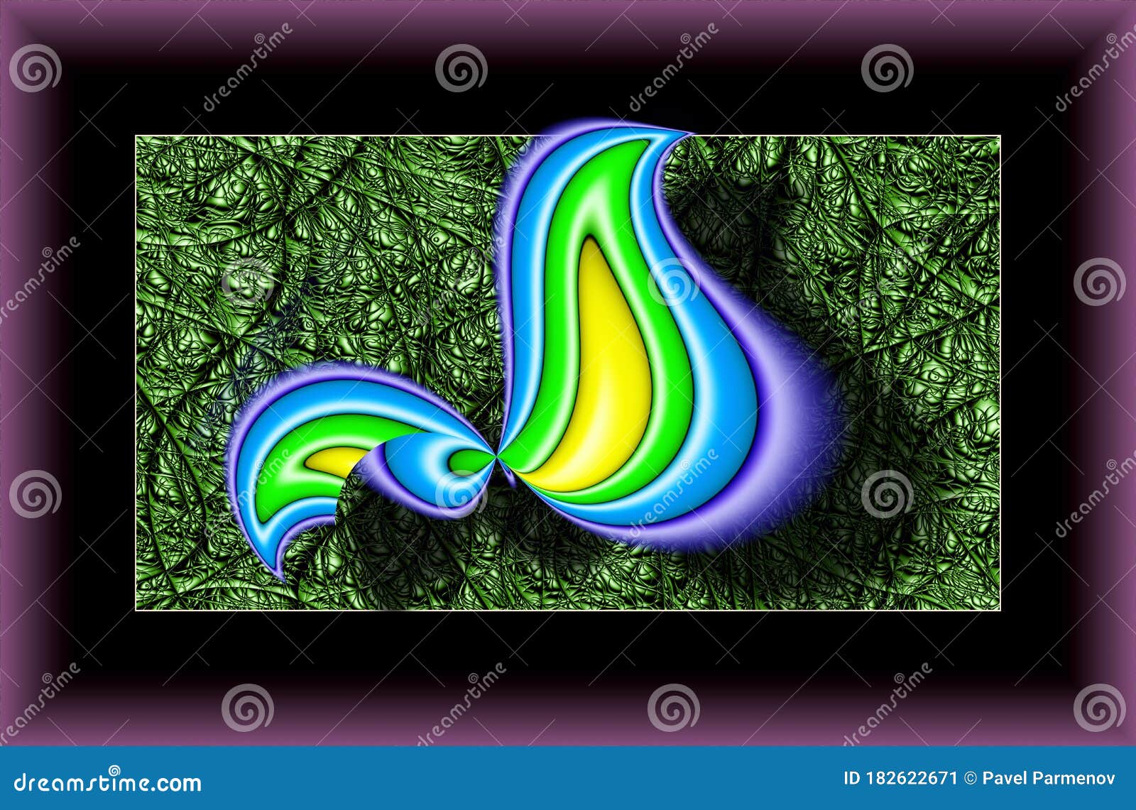 Computer Graphics. Fractal Texture in Frame Stock Illustration ...