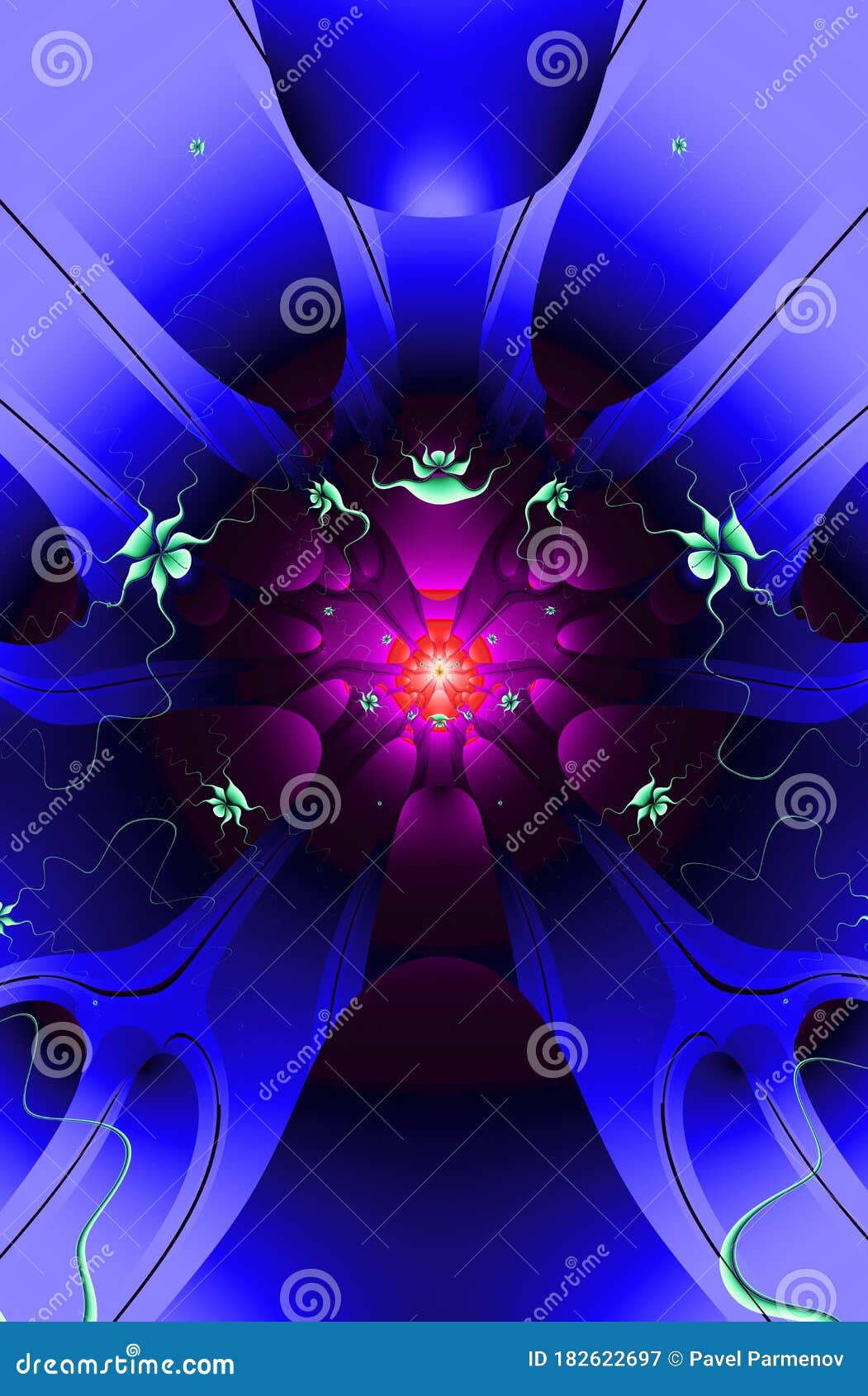 Computer Graphics. Fractal Texture in Frame Stock Illustration ...