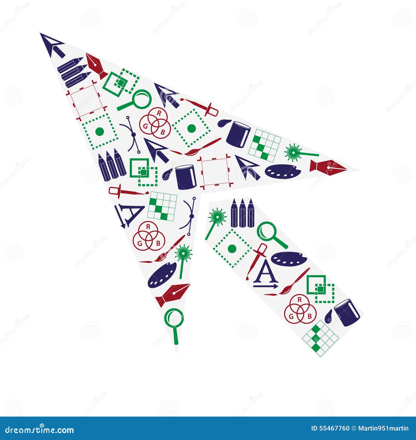 Computer Graphics Icons in Cursor Shape Eps10 Stock Vector ...