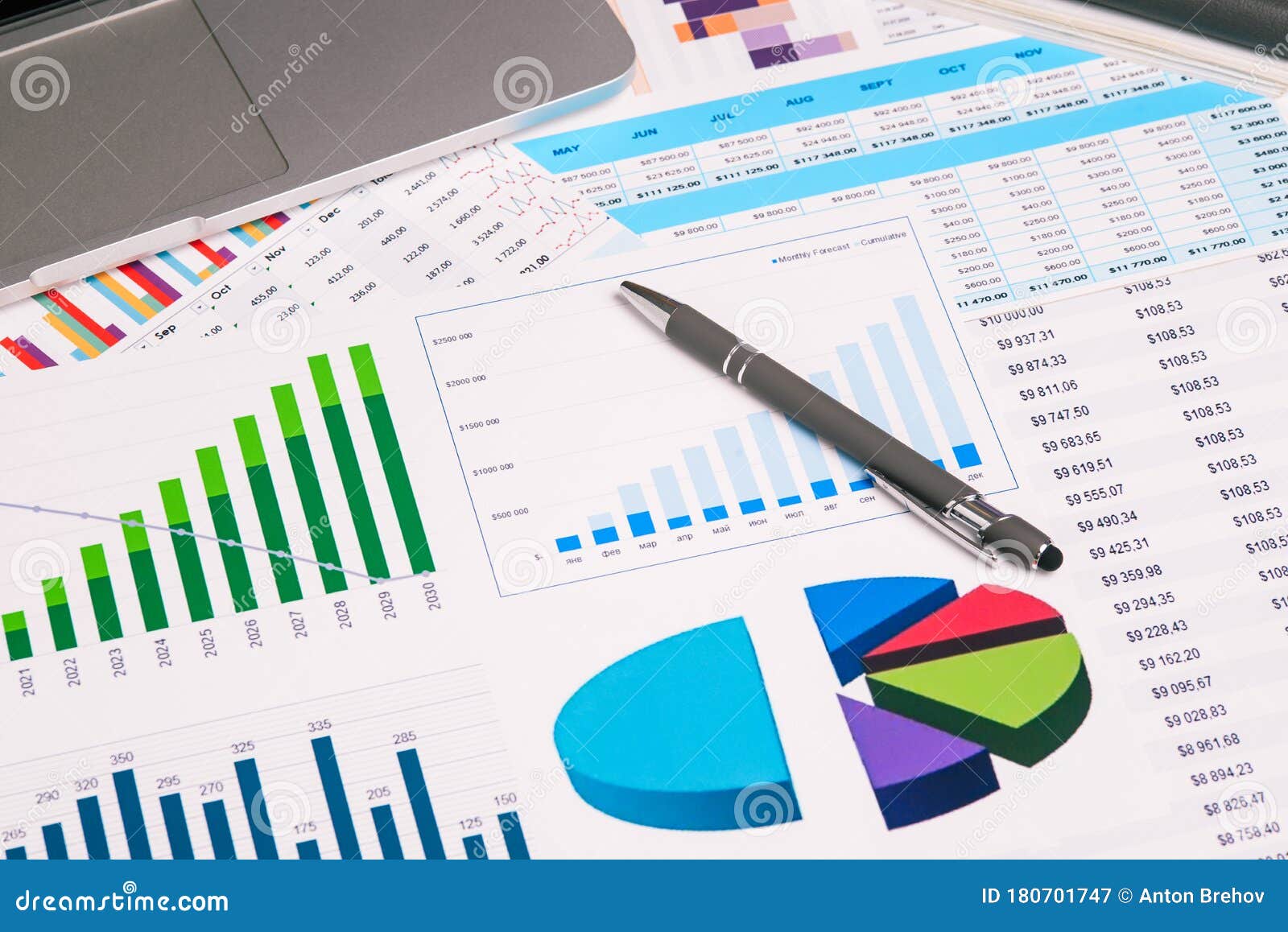 Computer, Graphics and Pen on the Desktop. Research and Analytics in ...