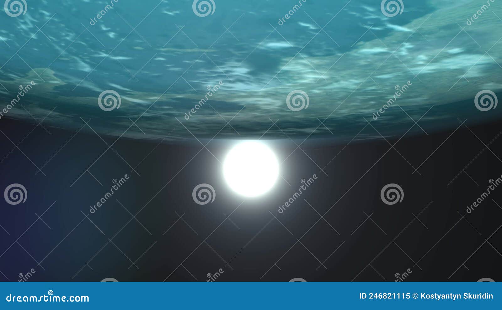 Computer Graphics. Planet Earth in Light Blue Color Rotates Against a ...