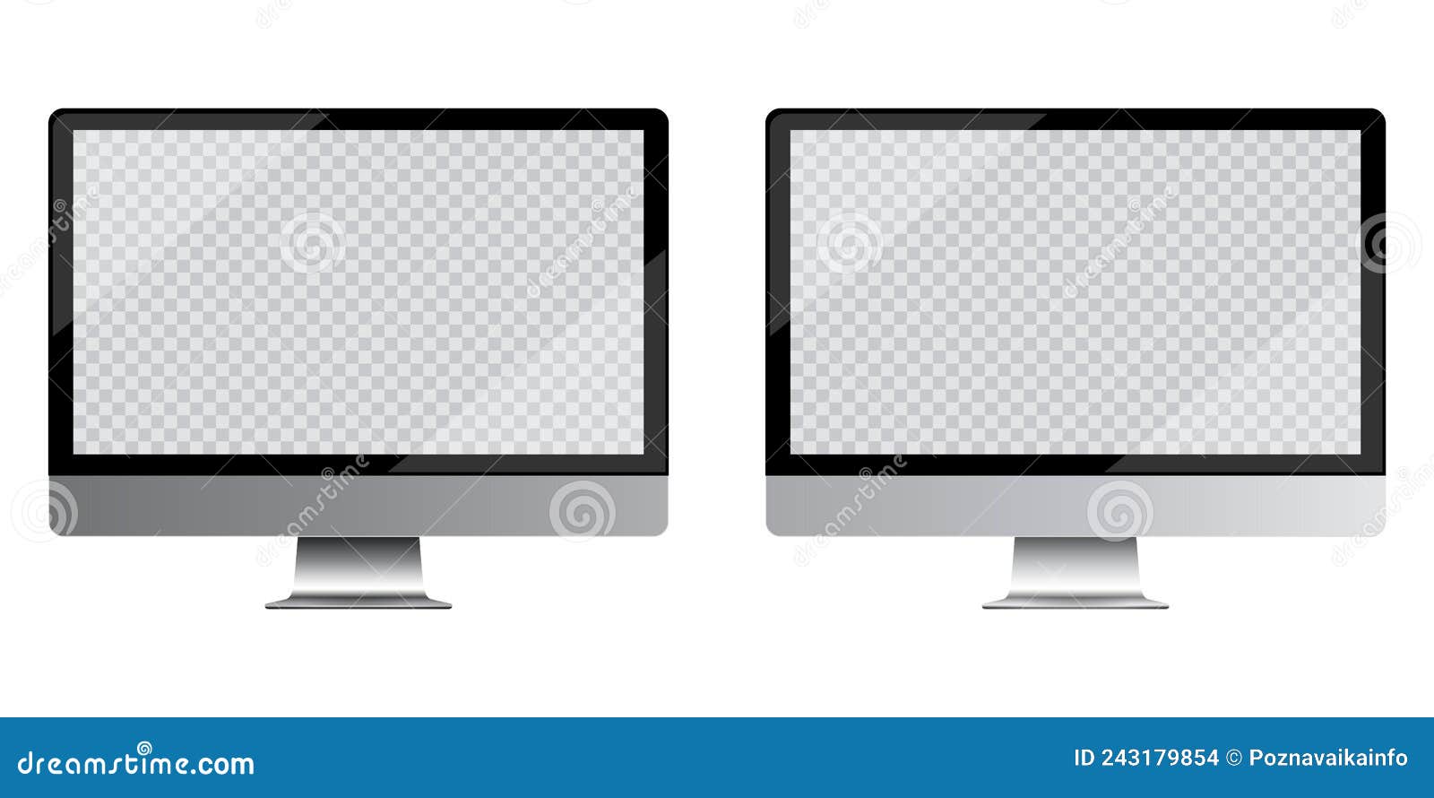 Computer Gray Screen Transparancy View Left and Front Isolated White ...