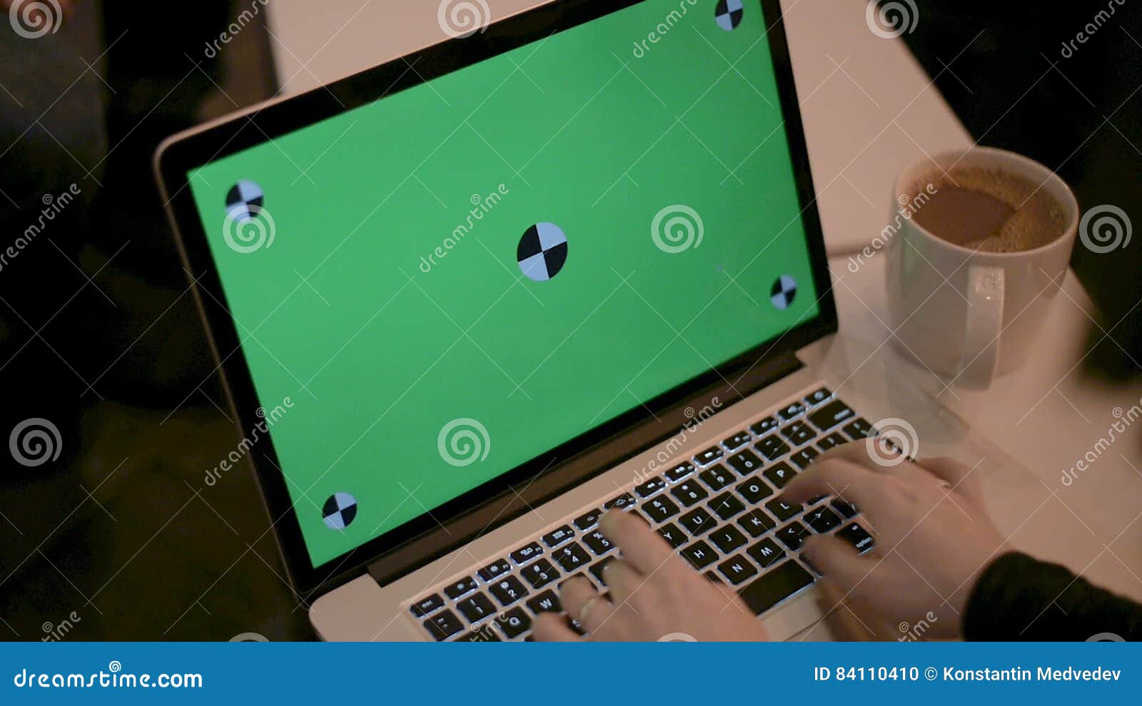 Computer Green Screen Typing Hands Stock Footage - Video of film ...