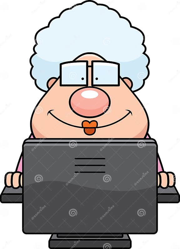Computer-Großmutter vektor abbildung. Illustration von mamma - 14627698