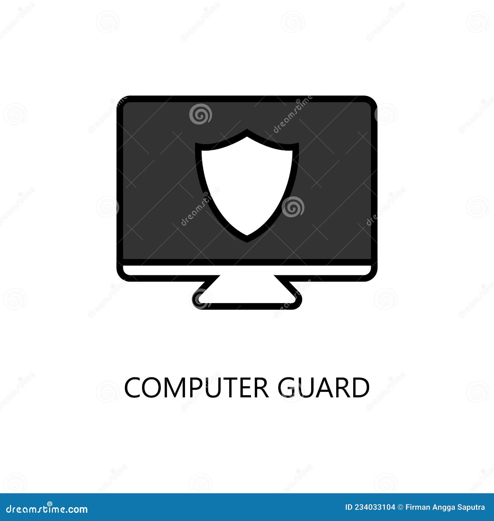 Computer Guard Icon. Trendy Flat Vector Computer Guard Icon on White ...