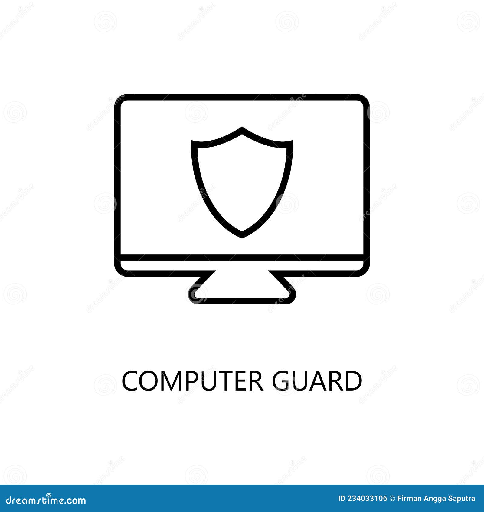 Computer Guard Icon. Trendy Flat Vector Computer Guard Icon on White ...