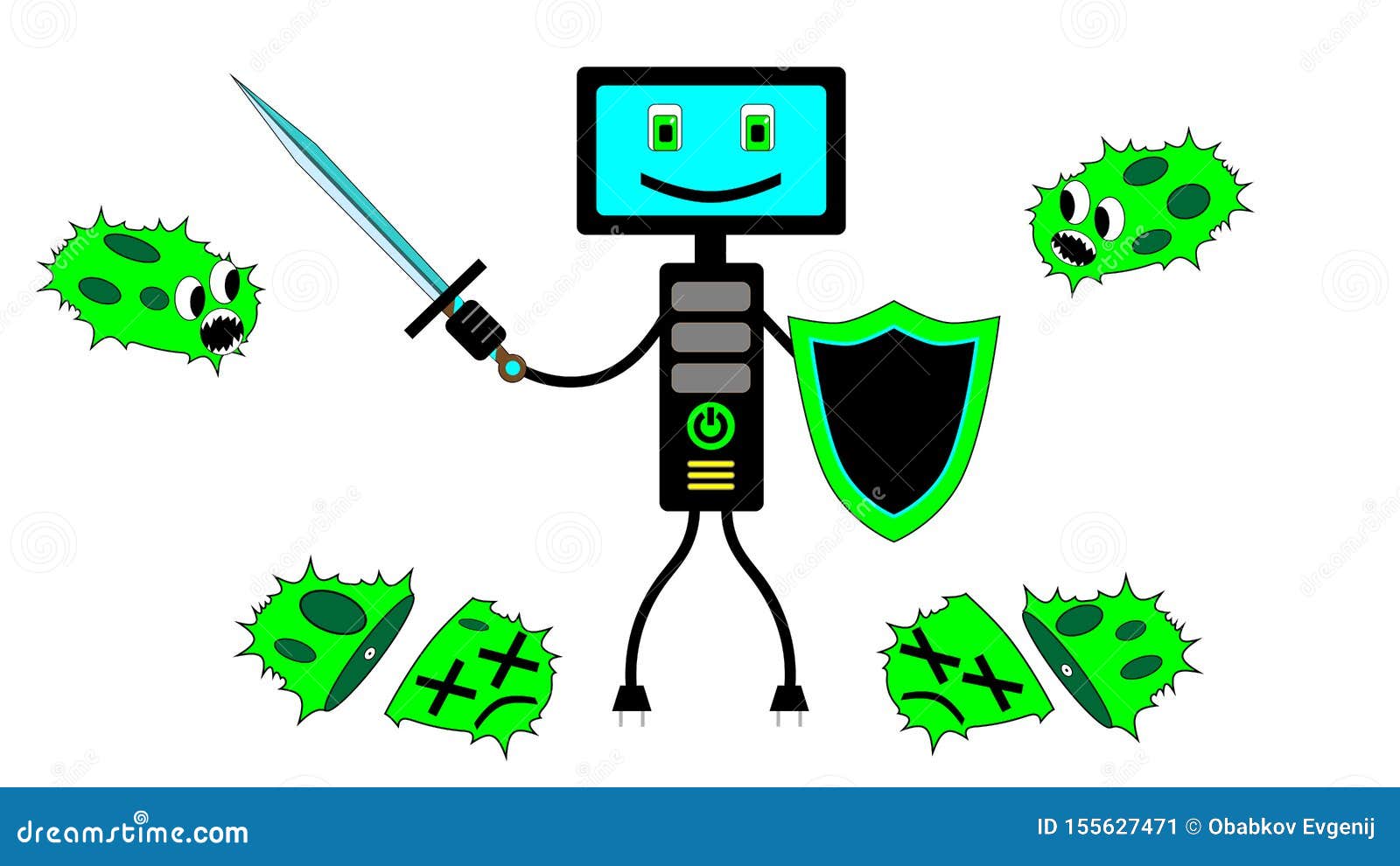 The Computer is on Guard of Your Data Stock Vector - Illustration of ...